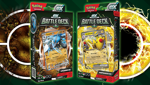 Pokémon TCG: Ampharos ex Battle Deck & Lucario ex Battle Deck | Pokemon.com