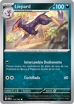 Liepard | Brecha Paradójica | Base de datos de cartas de JCC | Pokemon.com