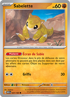 Sabelette | 151 | Encyclopédie des cartes du JCC | www.pokemon.fr