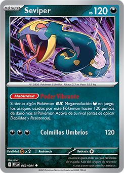 Seviper | Llamaradas Fantasmales | Base de datos de cartas de JCC